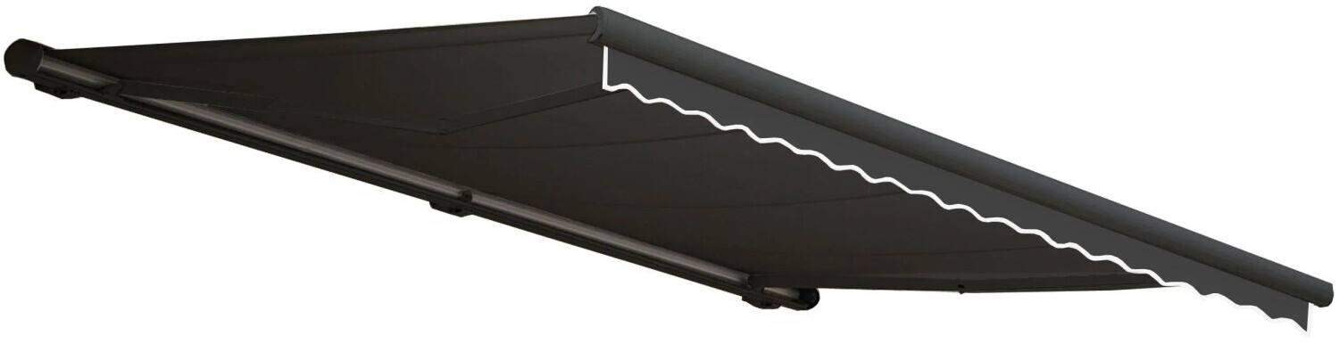 MCW Kassetten-Markise H122 mit Volant 4x3m Polyester Anthrazit ...
