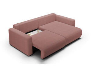 Fun Möbel CHAIRA Ecksofa mit Schlaffunktion Stoff Curio Rose Ottomane ...