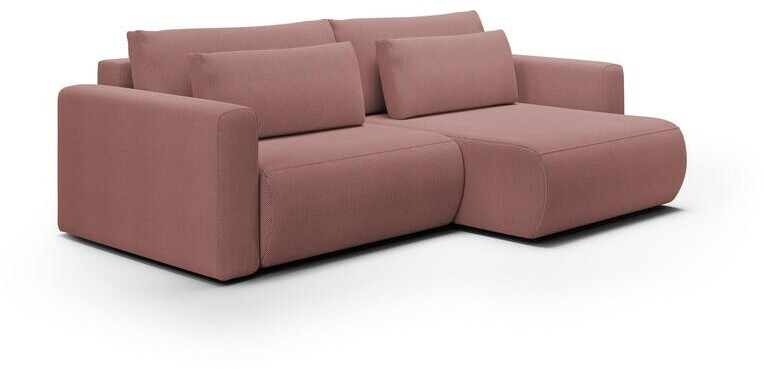 Fun Möbel CHAIRA Ecksofa mit Schlaffunktion Stoff Curio Rose Ottomane ...