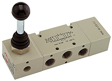 Riegler 5/3-Wegeventil manuell 90° Hebel monostabil G 1/2 (514.143) ab ...