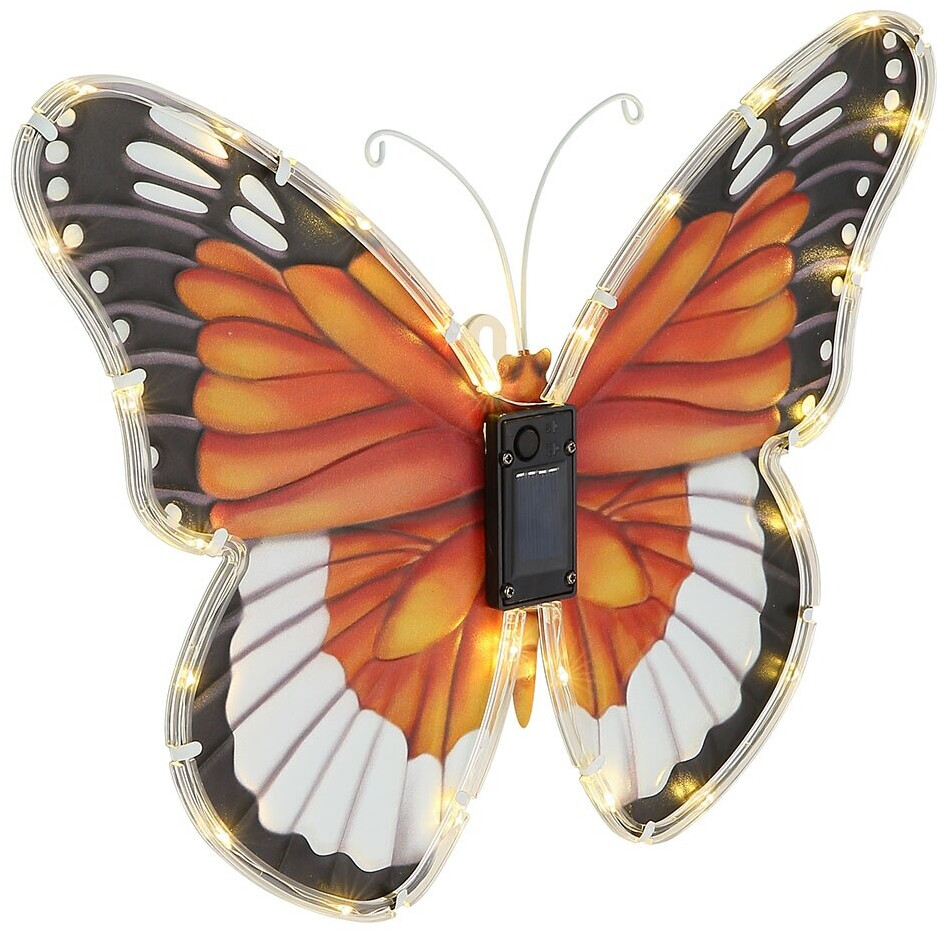 Globo Solar-Wandleuchte Schmetterling Dämmerungssensor Kunststoff, 2er ...