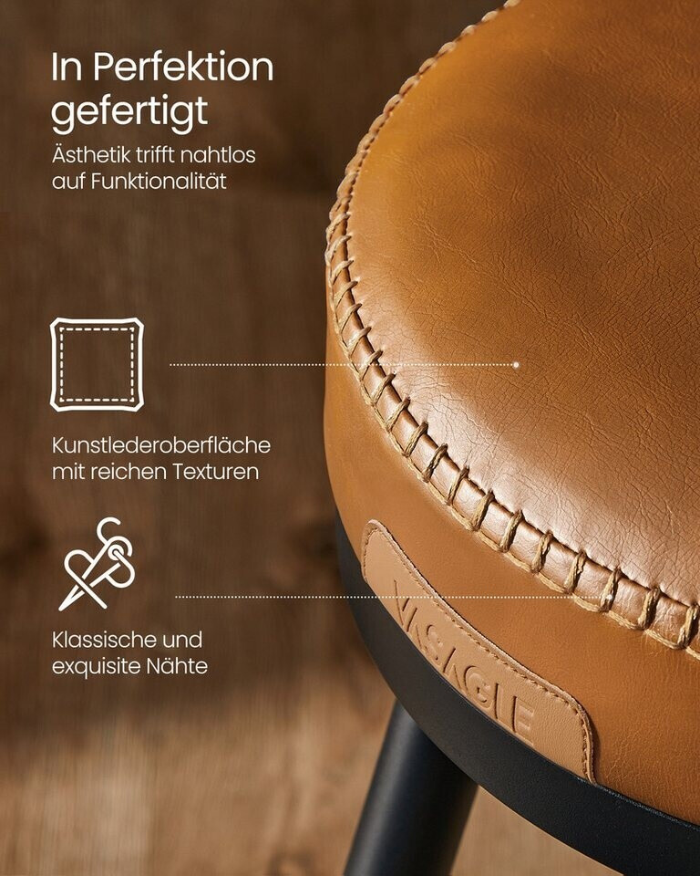 Vasagle EKHO Barstuhl 2er-Set mit Rückenlehne, 360° drehbar ...