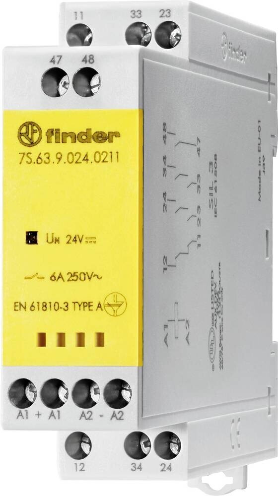 Finder Relaismodul für Sicherheitskreise zwangsgeführte Kontakte SIL 3 ...
