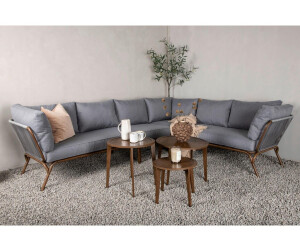 Gardenson Roxo Dining-Loungeset L-Form 283x221cm Metall/Textilgeflecht ...