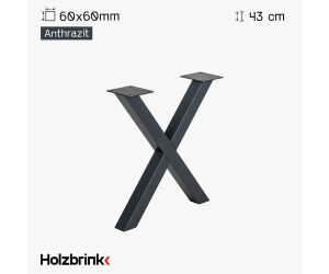 Holzbrink Tischgestell X-Form Metall pulverbeschichtet, 60x72cm ...