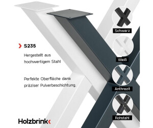 Holzbrink Tischgestell X-Form Metall pulverbeschichtet, 60x72cm ...