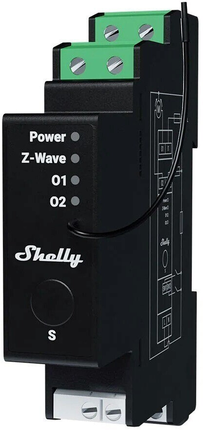 Shelly Wave Pro Shutter LR Z-Wave DIN-Rail Rollladenaktor ...