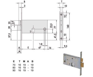 Cisa 44460 Einbauschloss für Aluminiumbänder, Zylinder (8210580) ab 20 ...
