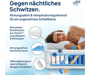 AM Qualitätsmatratzen Premium Taschenfederkernmatratze 7-Zonen ...