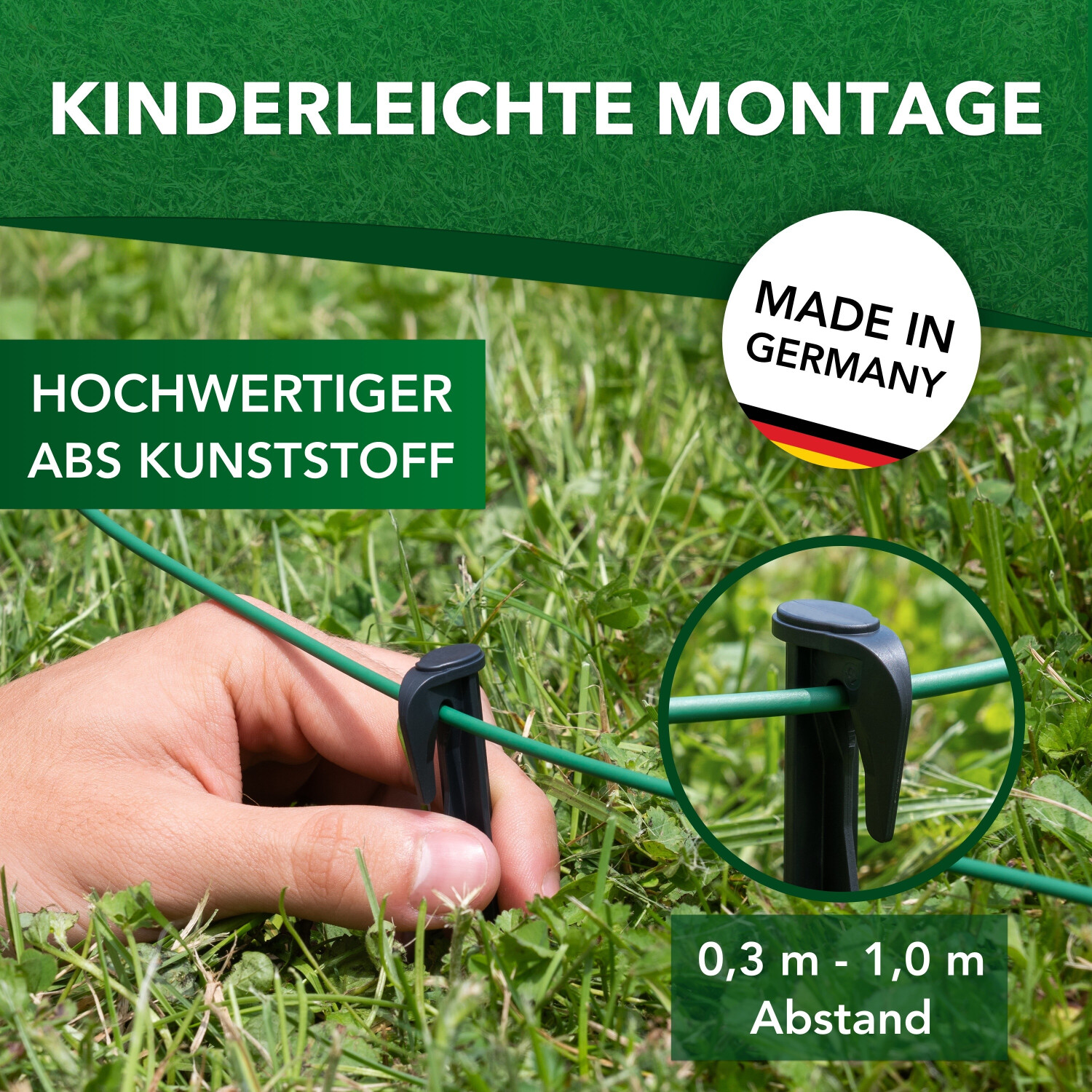 GENISYS Haken für Güde GRR Mähroboter Kabelheringe, verstärkter HQ ABS ...