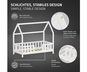 ML-Design Hausbett Kinderbett 70x140cm mit Matratze, Rausfallschutz ...