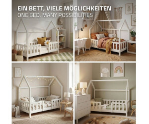 ML-Design Hausbett Kinderbett 70x140cm mit Matratze, Rausfallschutz ...