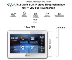 Goliath IP 2-Draht Gegensprechanlage mit Kamera, anthrazit, 1 Monitor ...