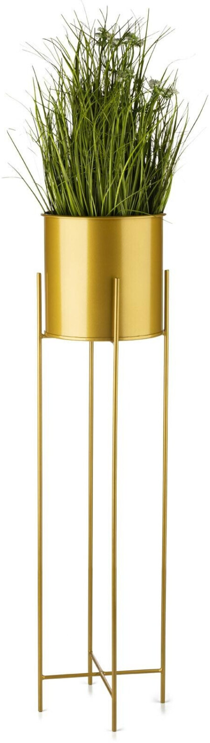 HowHomely Pflanzenständer mit Übertopf, rund, Metall, gold, 95cm (10 ...