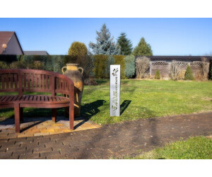 Teileplus24 GS01 Gartenstecker "Willkommen" Rost BlumenRanken 120x21cm ...