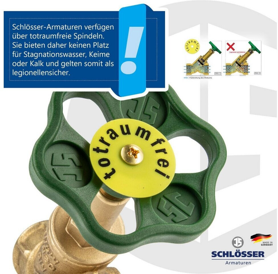 Schlösser Durchgangsventil mit Muffenanschluss, Entleerung, steigende ...