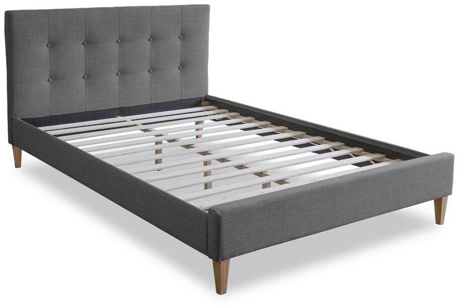 Homestyle4u Polsterbett 160x200cm mit Lattenrost, Stoff, grau (1733) ab ...