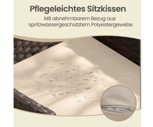 Songmics Gartenmöbel-Set Tisch und 2 Stühle, PE-Polyrattan, braun-taupe ...