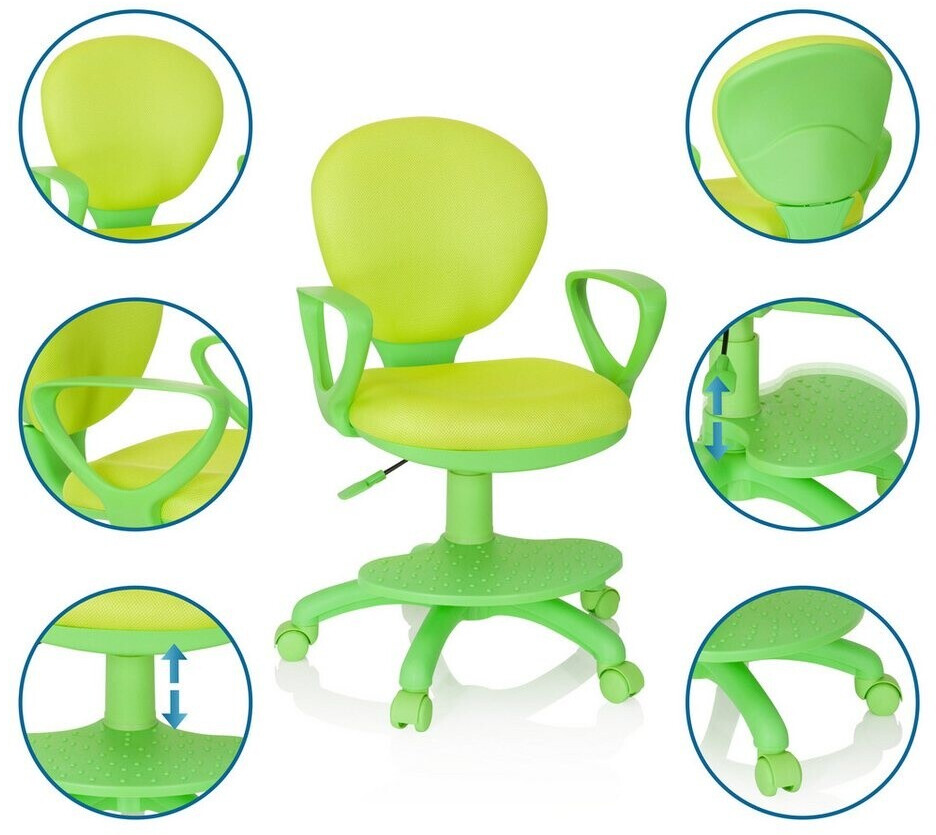 HJH Office KID COLOUR Kinderdrehstuhl Stoff mit Armlehnen (670979) ab ...