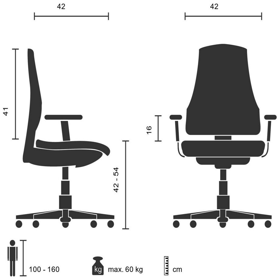 HJH Office KID COLOUR Kinderdrehstuhl Stoff mit Armlehnen (670979) ab ...