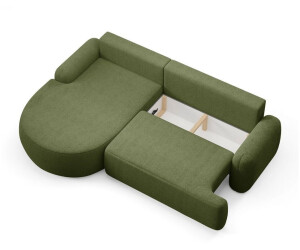 Lookway Cleo Ecksofa mit Schlaffunktion und Bettkasten, links, grün ...