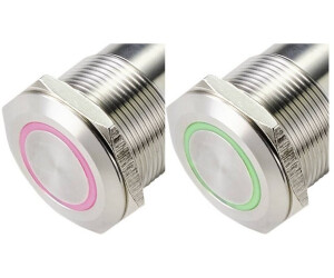 TRU Components Sensorschalter 24V 0,5A, rastend, grün/rot, 25mm, IP65 ...