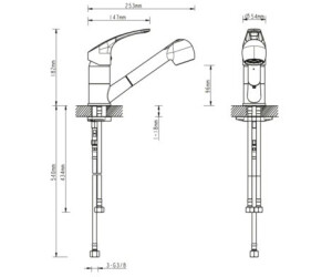 Lenz Elektronik KELA Küchenarmatur Niederdruck, herausziehbare ...