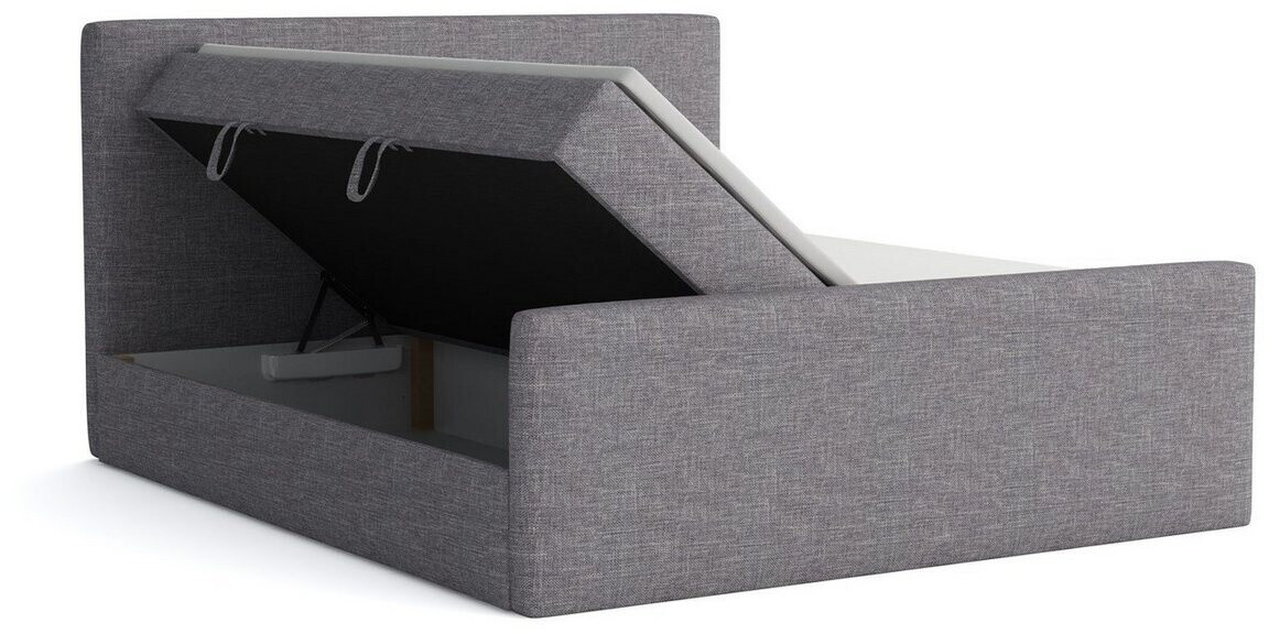 Fun Möbel Eivor Boxspringbett mit Bettkasten, Stoff hellblau, 180x200cm ...