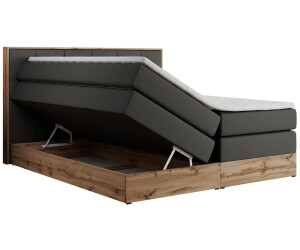 MKS Meble Veneto King Boxspringbett 160x200 Kunstleder dunkelgrau, zwei ...