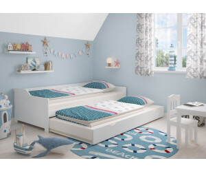 Erst-Holz Sofabett 90x200 Einzelbett mit Bettkasten, Kiefer massiv ...