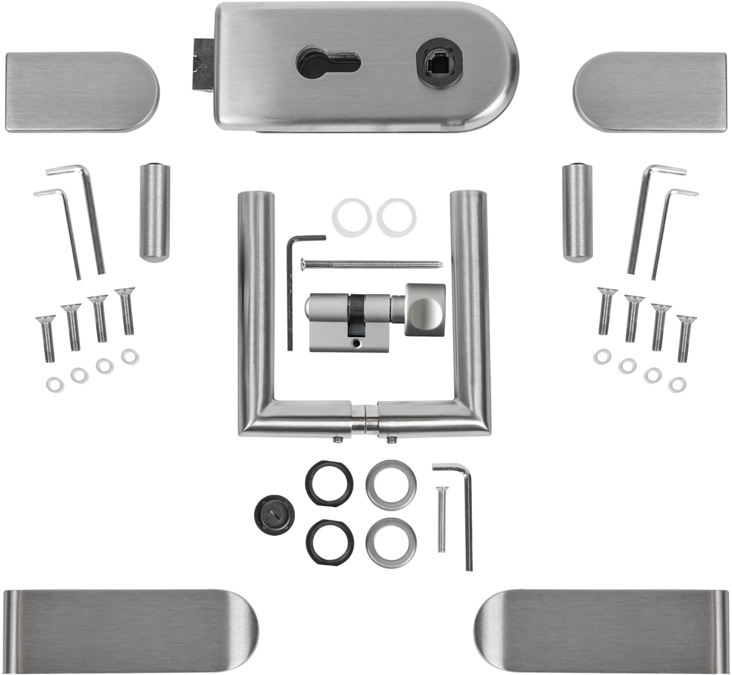 Inova Glastür ESG Blockstreifen 834x1972mm mit Beschlag DB70 (DB70) ab ...