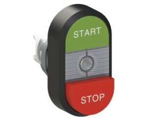 ABB MPD15-11C Doppeldrucktaster, grün START / rot STOP, beleuchtbar ...