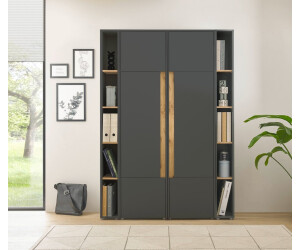 Furn.Design Center Aktenschrank-Set 4-teilig, grau matt / Eiche Wotan ...