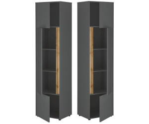 Furn.Design Center Aktenschrank-Set 4-teilig, grau matt / Eiche Wotan ...