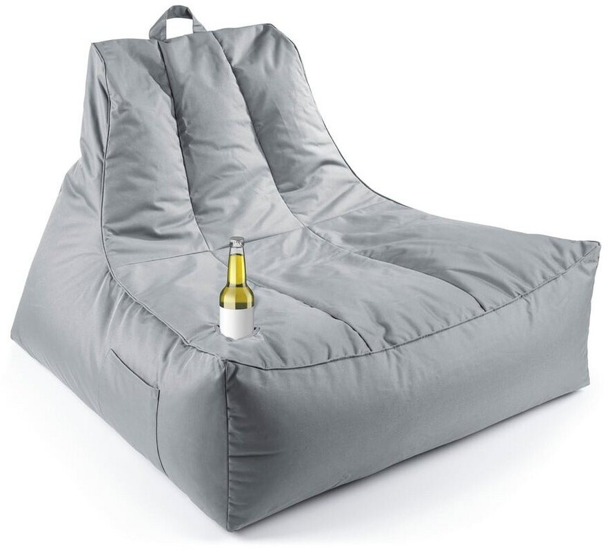 Lumaland Sitzsack-Lounge In- & Outdoor 380l, grau, mit Getränkehalter ...