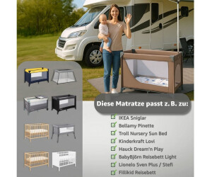 Totsy Baby Klappmatratze Baby 60x120cm, beige mit weißen Sternen ab 36 ...