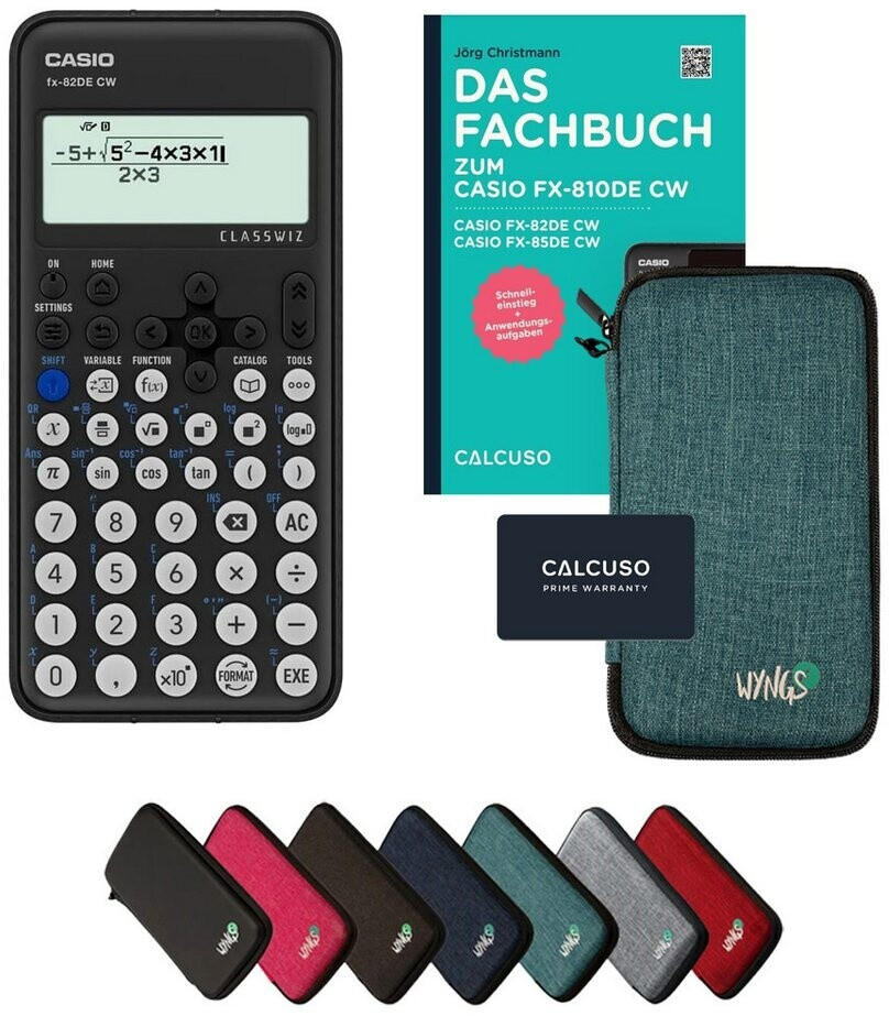 Casio fx-82DE CW Wissenschaftlicher Rechner mit Schutztasche türkis ...