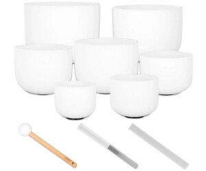 Sela SECF-SET Klangschalen-Set 7-teilig aus Quarz mit Tuch (secfset ...