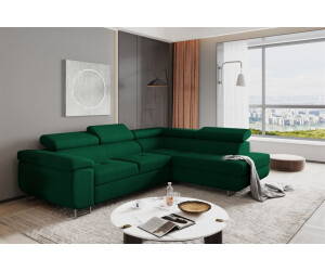Fun Möbel JADE Sofa-Set Stoff dunkelgrün mit Schlaffunktion, Ottomane ...