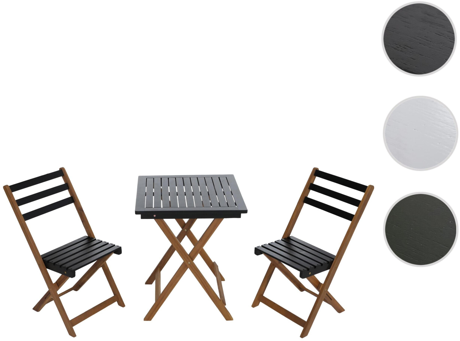 Heute Wohnen HWC-P71 Lounge-Set 2x Stuhl + Tisch, Akazienholz klappbar ...