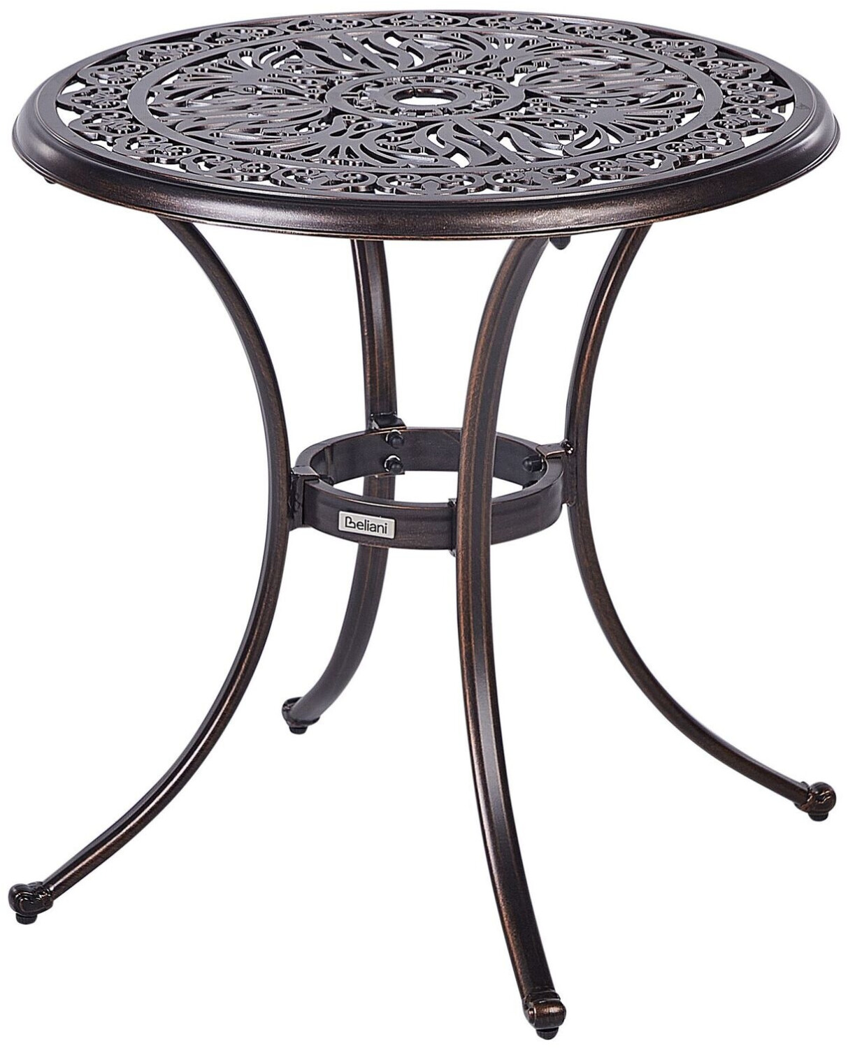 Beliani Andalo Bistrotisch rund 68cm Aluminium braun mit ...