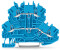 Wago Doppelstockklemme Durchgangsklemme N/N 1mm² blau (2000-2204) ab 67 ...