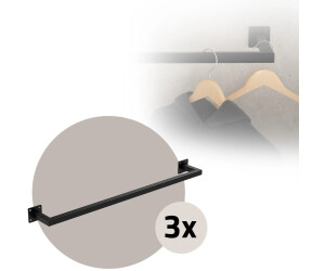 ML-Design Kleiderstange Wandmontage, Stahl, schwarz, 3er-Set (490011755 ...
