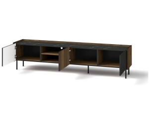Beautysofa Piano TV-Schrank 3 Türen, schwarz/Nussbaum, 200x47x40cm ab ...