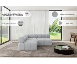 ALTDECOR Samaro-L1 Ecksofa L-Form Velours dunkelgrau 190x190x70cm ...
