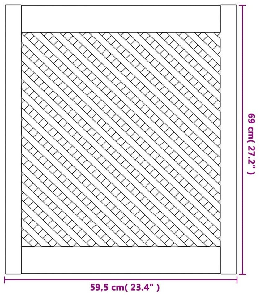 vidaXL Schranktüren 2 Stk. Gitterdesign 59,5x69cm Massivholz Kiefer ...