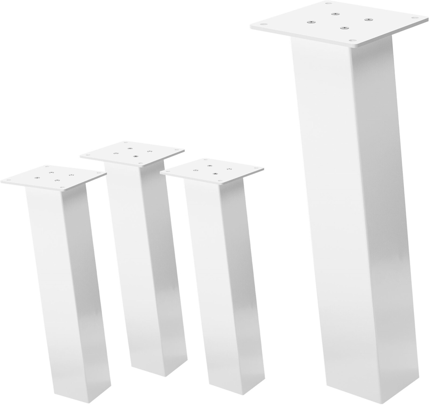 ML-Design Tischbeine 4er Set I-Form schräg 42cm, weiß glänzend, Stahl ...