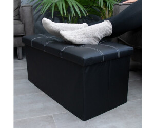 Intirilife Faltbare Sitzbank 78x38x38cm, Kunstleder, schwarz, mit ...