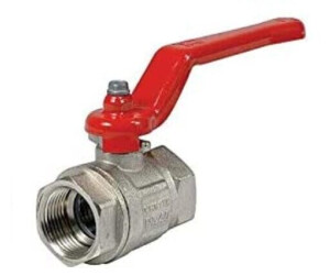 Schläfer Kugelhahn 1" Innengewinde DN25 Messing roter Hebel (0933034 ...