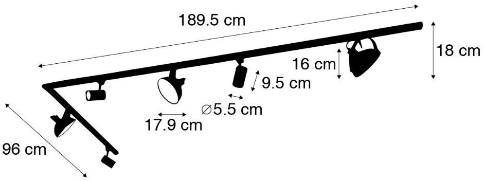 QAZQA Magnax Jeana Schienensystem 6 Strahler, weiß, Stahl (107516) ab ...